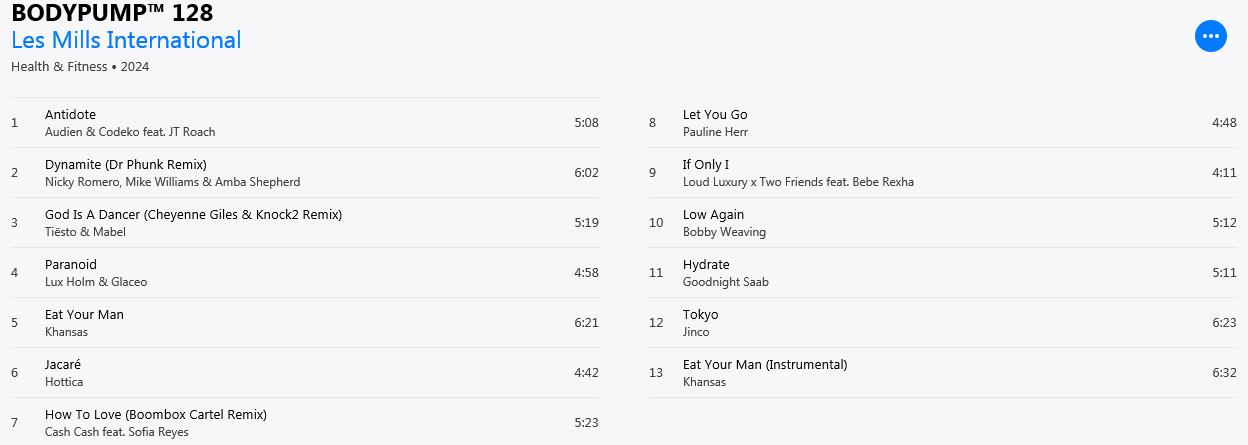 BODY PUMP 128 VIDEO+MUSIC+NOTES